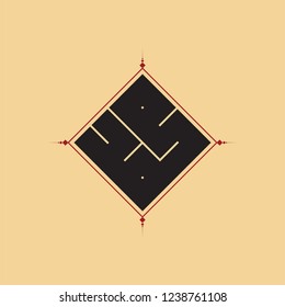 Square Kufi Muhammad Calligraphy Wall Portrait Stock Vector (Royalty ...