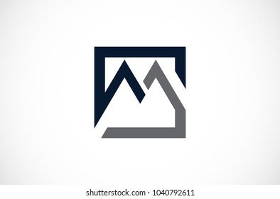Square Letter M Logo Vector Stock Vector (Royalty Free) 1040792611 ...