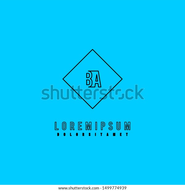 Square Line Ba Logo Letter Isolated Stock Vector (Royalty Free ...
