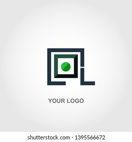 Square Line Logo Color Template Design Stock Vector (Royalty Free ...