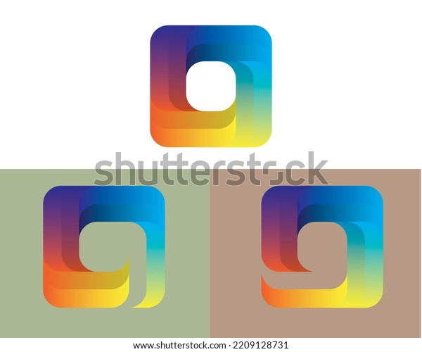 Square Logo Blue Yellow Red Gradient Stock Vector (Royalty Free ...