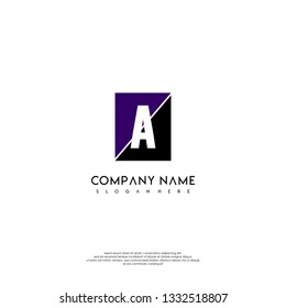 Square Logo Letter Design Concept Purple Stock Vector (Royalty Free ...