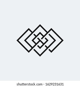 Square Logo Overlapping Outline Style Stock Vector (Royalty Free ...