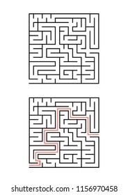 Square Maze Children Simple Flat Vector Stock Vector (Royalty Free ...
