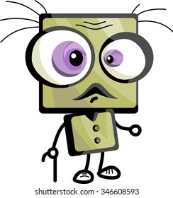 Square Old Man Vector Illustration Cartoon Stock Vector (Royalty Free ...