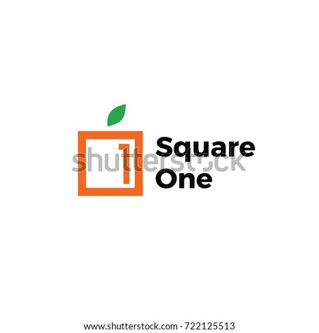 Square One Food Logo Vector Template Stock Vector (Royalty Free ...