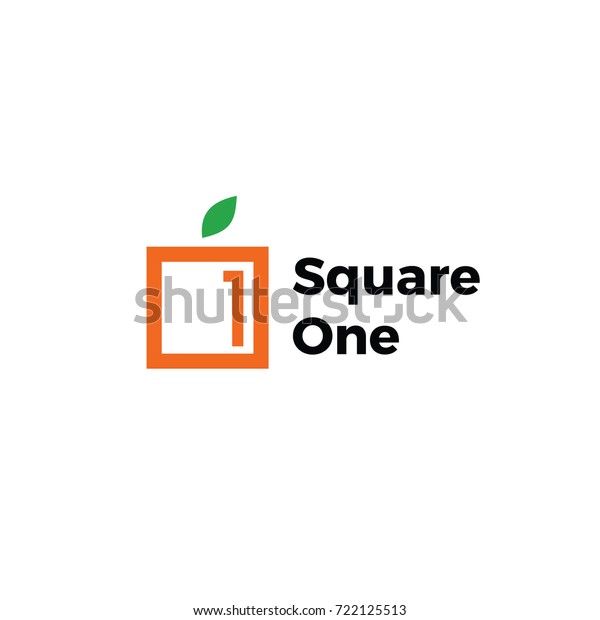Square One Food Logo Vector Template Stock Vector (Royalty Free ...