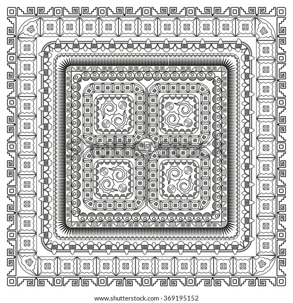 Square Ornament Style Aztecs Mexico Stock Vector (Royalty Free ...