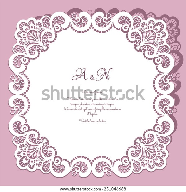 Square Paper Lace Frame Lacy Doily Stock Vector (Royalty Free ...
