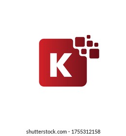 Square Pixel Letter K Logo K Stock Vector (Royalty Free) 1755312158 ...