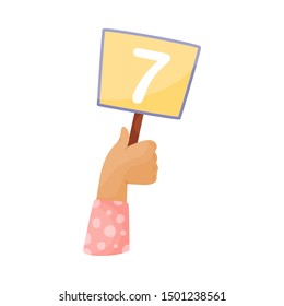 Square Plate Number 7 Hand Vector Stock Vector (Royalty Free ...