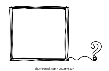 Square Question Mark Line Drawing On Stock Vector (Royalty Free ...