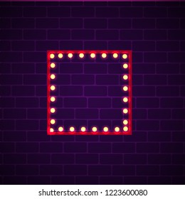 Square Retro Sign Illuminated Vector Stock Vector (Royalty Free ...