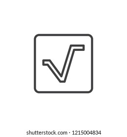 Square Root Outline Icon Linear Style Stock Vector (Royalty Free ...