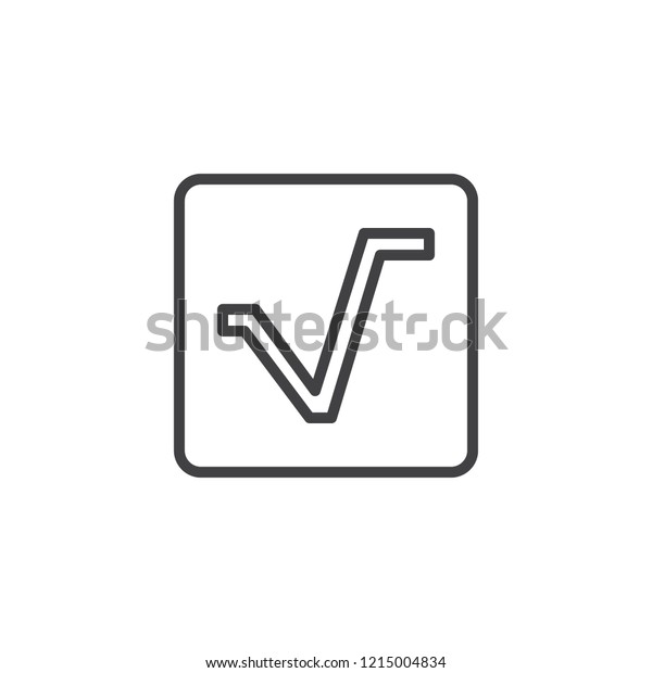Square Root Outline Icon Linear Style Stock Vector (Royalty Free ...