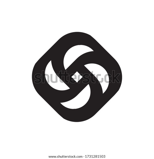 Square Rotation Blade Fan Logo Design Stock Vector (Royalty Free ...