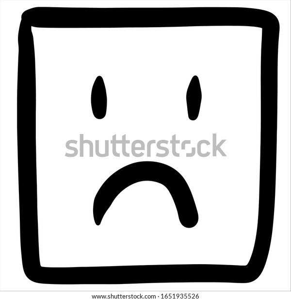 Square Sad Emotion Hand Drawn Doodle Stock Vector (Royalty Free ...