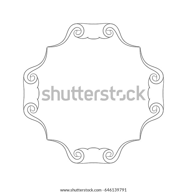Square Scroll Banner Outline Ornament Vector Stock Vector (Royalty Free ...