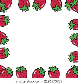 Square Strawberry Pixel Art Frame Design Stock Vector (Royalty Free ...