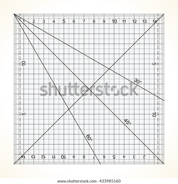 Square Transparent Ruler Quilting Millimeter Scale Stock Vector ...