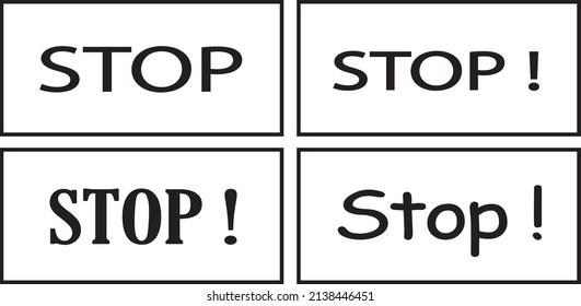 Square Type Stop Letter Board Black Stock Vector (Royalty Free ...
