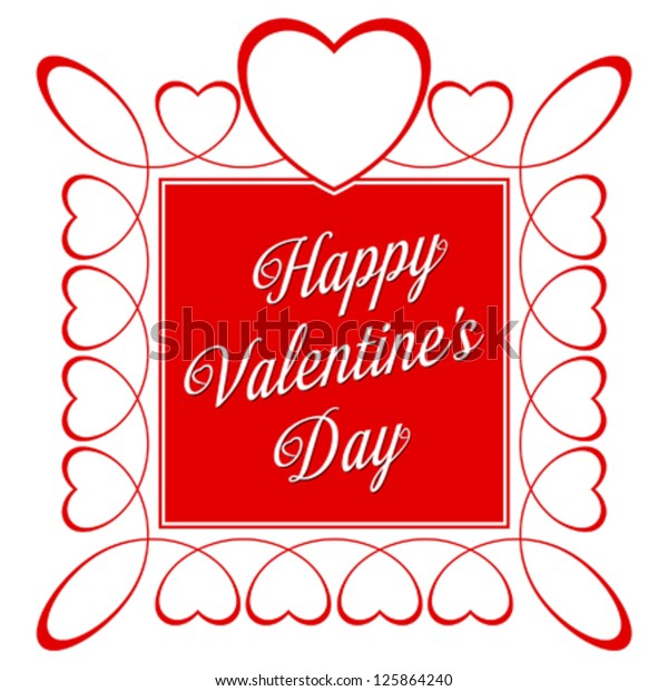 Square Valentines Day Greeting Card Hearts Stock Vector (Royalty Free ...