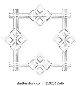 Square Victorian Frame Isolated Icon Stock Vector (Royalty Free ...