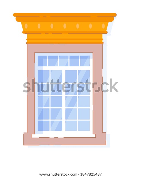 Square Window Filigree Architectural Top Construction Stock Vector ...
