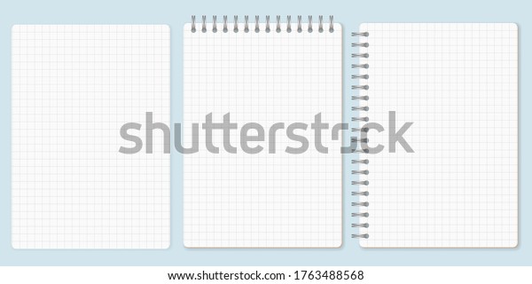 Squared Paper Set Template Spiral Notebook Stock Vector (Royalty Free ...