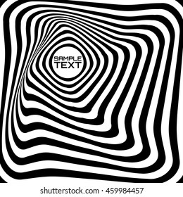 Squares Circle Rotating Distortion Black White Stock Vector (Royalty ...