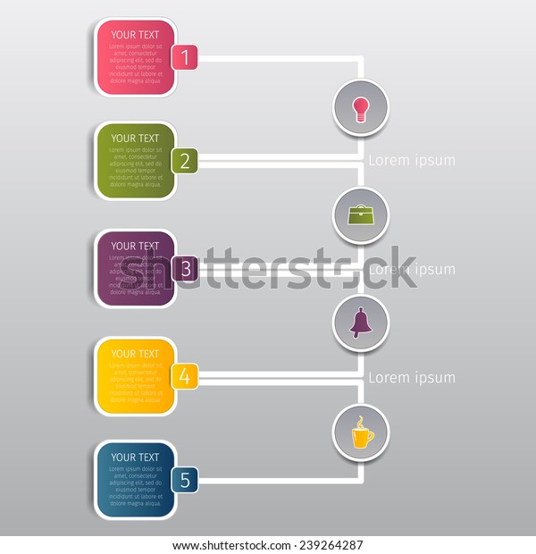 Squares Colorized Infographic Banners Rounded Corners: เวกเตอร์สต็อก ...