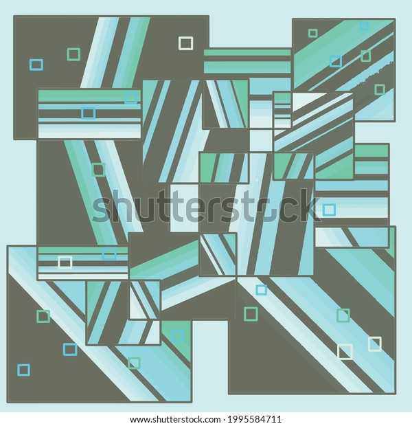 Squares Sea Color Abstraction Squares Stock Vector (Royalty Free ...