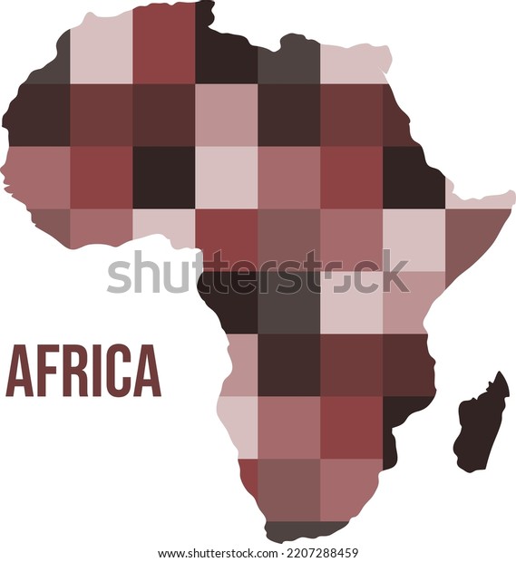 Squares Textured Map Africa Stock Vector (Royalty Free) 2207288459 ...
