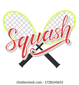 Squash Red Lettering Text Squash Rackets Stock Vector (Royalty Free ...