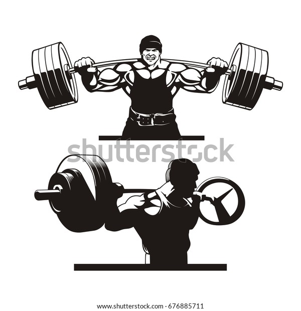 Squat Bodybuilder Squats Vector Illustration Stock Vector (Royalty Free ...