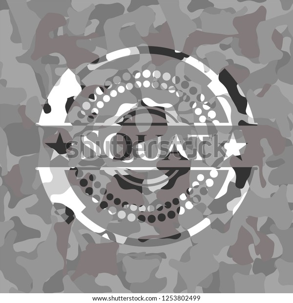 Squat Grey Camouflage Emblem Stock Vector (Royalty Free) 1253802499 ...