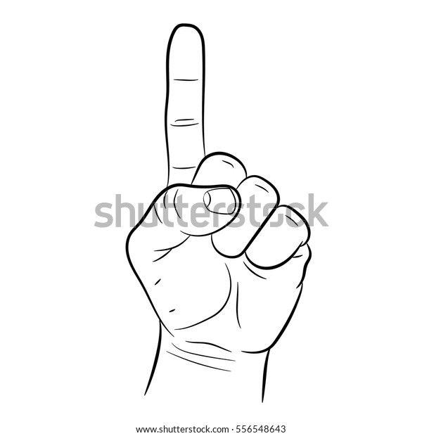 Squeezed Hand Raised Index Finger On Stock Vector (Royalty Free) 556548643