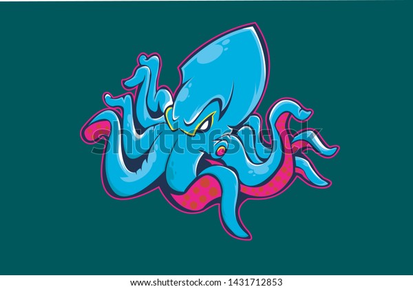 Squid Esport Mascot Logo Vector Stock Vector (Royalty Free) 1431712853 ...