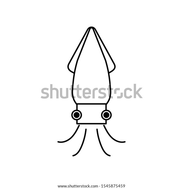 Squid Outline Logo Icon Isolated On Stock Vector (Royalty Free ...