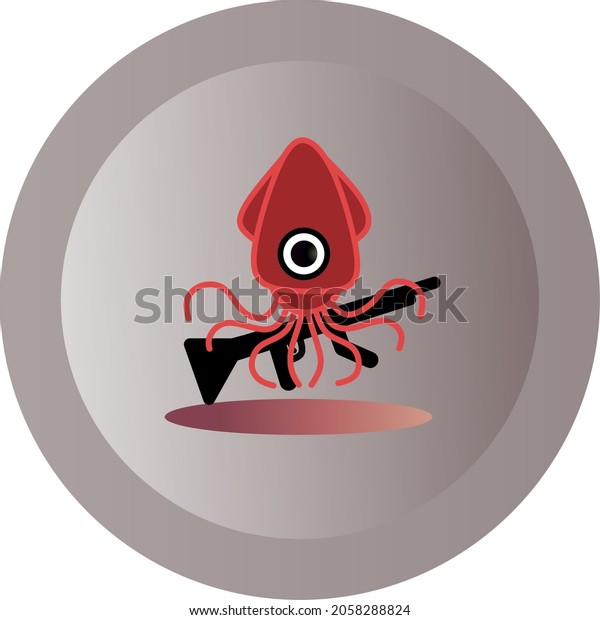 Squid Soldier Icon Gun Vector Design Stock Vector (Royalty Free ...