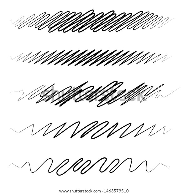Squiggle Squiggly Wavy Line Stripe Set Stock Vector (Royalty Free ...