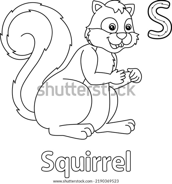 Squirrel Alphabet Abc Coloring Page S: เวกเตอร์สต็อก (ปลอดค่าลิขสิทธิ์ ...