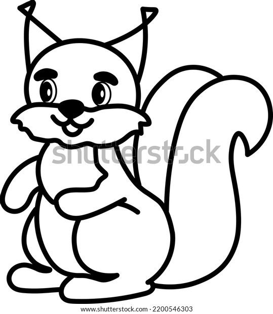 Squirrel Drawing Cartoon Funny Animal Stock Vector (Royalty Free ...