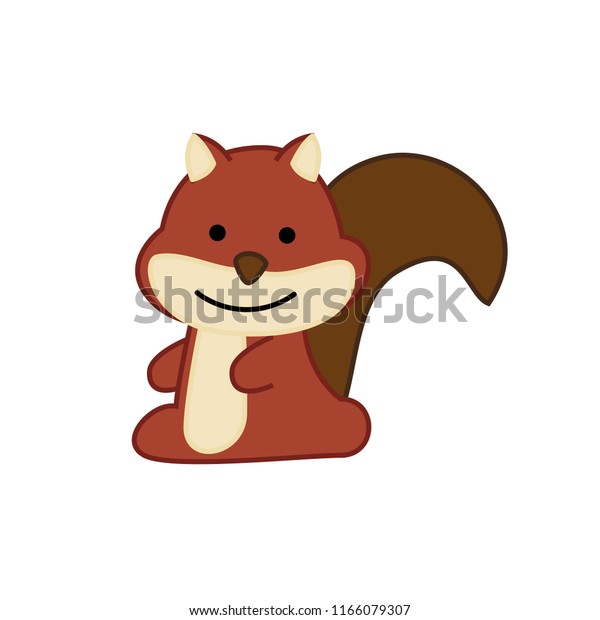 Squirrel Funny Drawing Children Stock Vector (Royalty Free) 1166079307