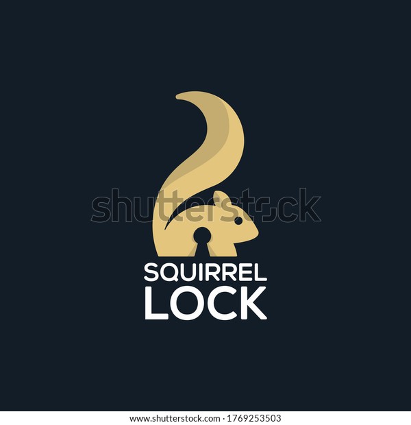 Squirrel Lock Logo Animal Abstract Stock Vector (Royalty Free ...