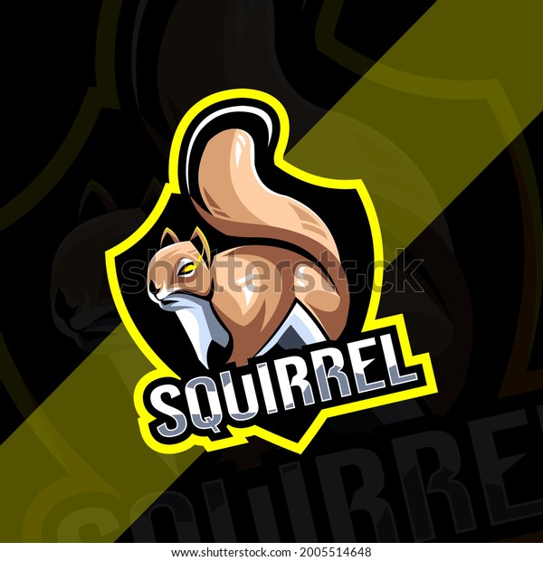 Squirrel Mascot Logo Esport Template Design Stock Vector (Royalty Free ...