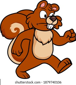 Squirrel Walking Vector Cartoon Illustration Stock Vector (Royalty Free ...
