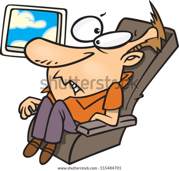Squished Cartoon Man Sitting On Airplane Stock Vector (Royalty Free ...
