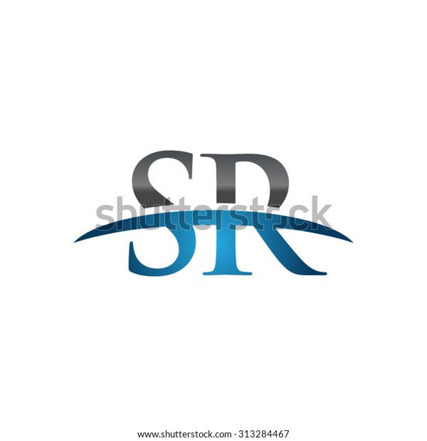 Sr Initial Company Blue Swoosh Logo Stock Vector (Royalty Free ...