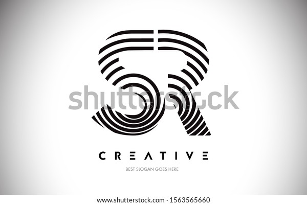 Sr Lines Warp Logo Designvector Letter Stock Vector (Royalty Free ...
